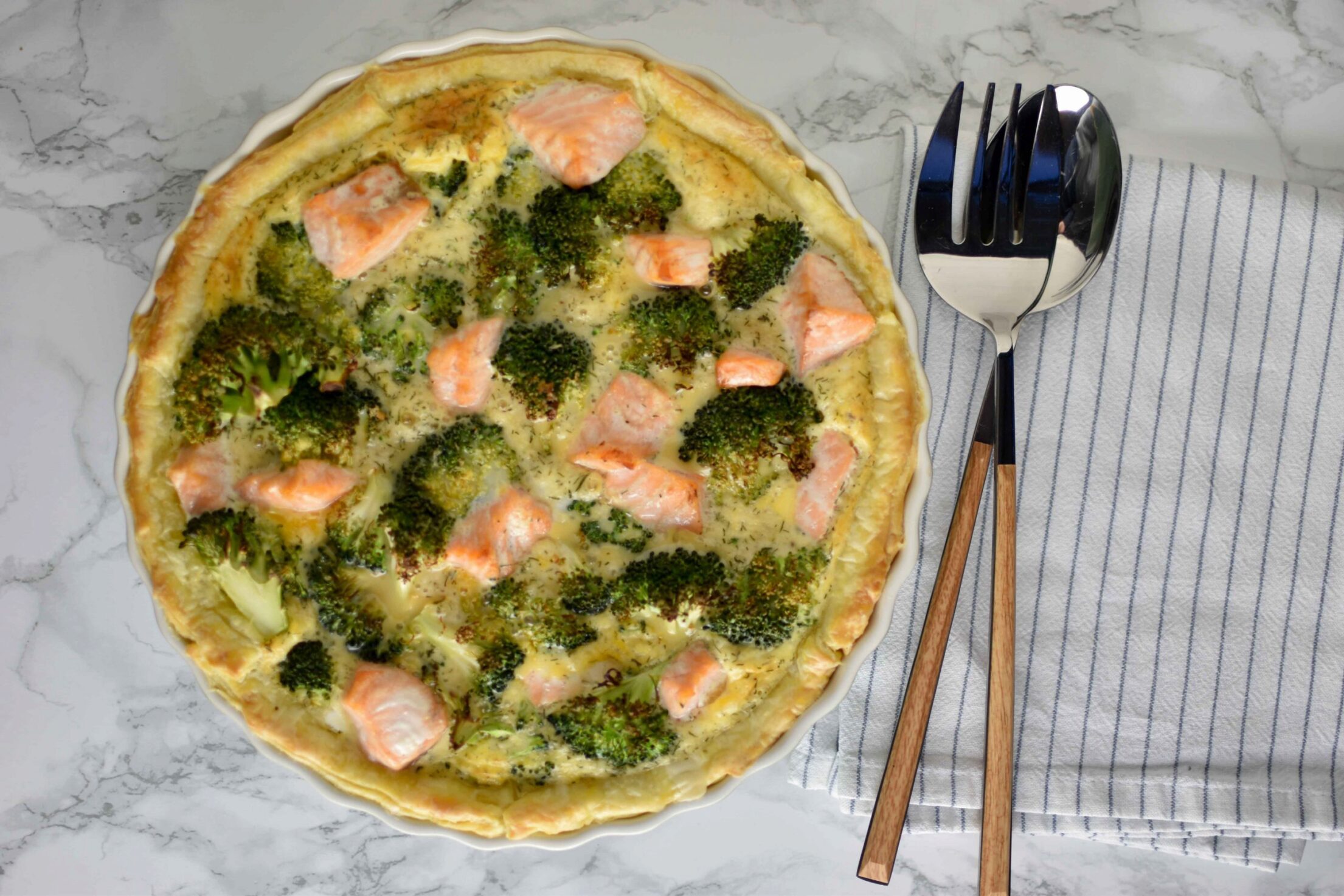 Broccoli zalm quiche - My Food Blog