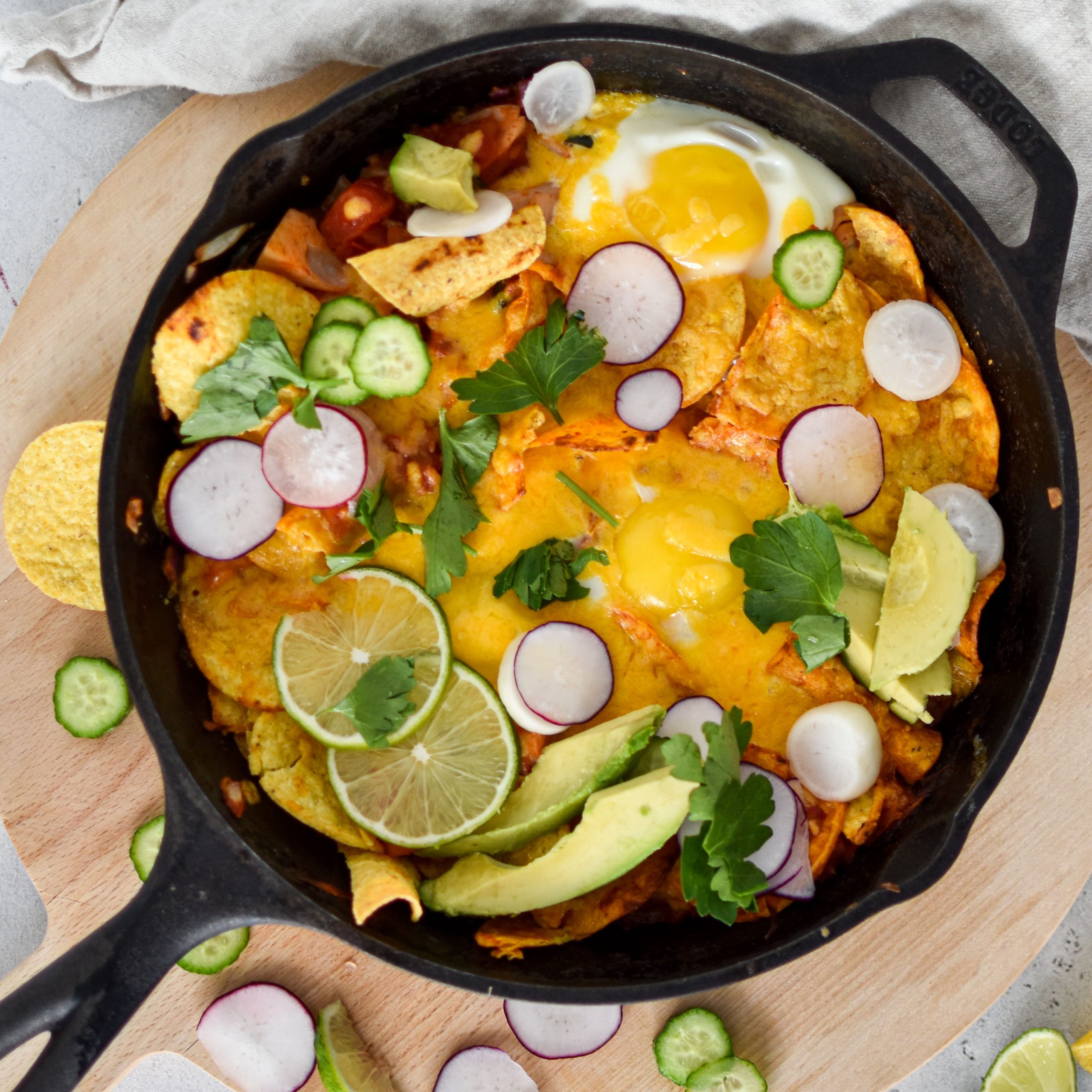Vegetarische chilaquiles met pulled jackfruit en ei - My Food Blog